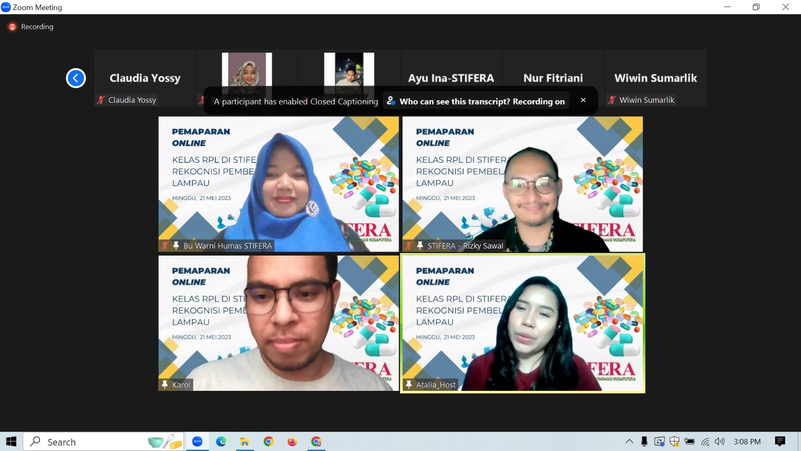 Sosialisasi Online Pengenalan Rekognisi Pembelajaran Lampau (RPL) - STIFERA